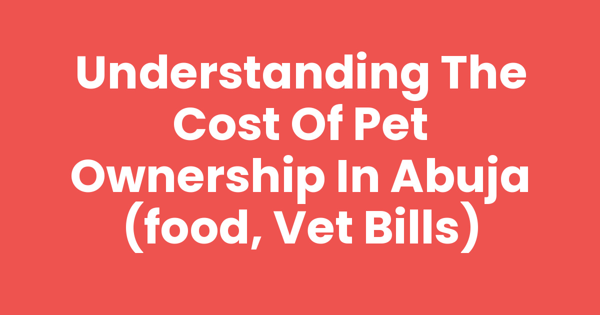 Understanding the Cost of Pet Ownership in Abuja (Food, Vet Bills)
